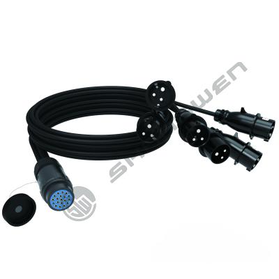 China 19-Pin Socapex Extension Cable with 6-Way Break-Out 16A Power Cable Assembly Stage Lights LED Moving Head Connectors for sale