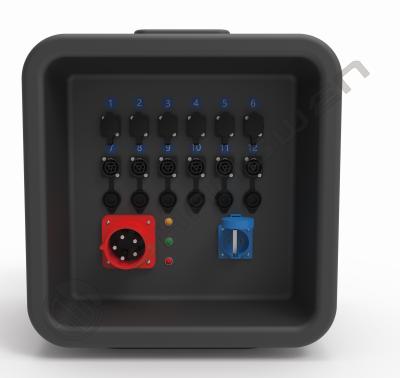 China Stage Light Power Distribution Box 12 Channels 32A 5 Pin Style Waterproof for sale