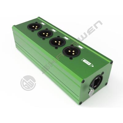 China Audio DMX512 4 Channel Signal Extender RJ45 to 4 XLR Cat5 Male Female Network Signal Extender for sale
