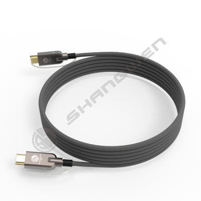 China 2.1 HD Link Port Fiber Optic Cable TPU Shell Stainless Steel 304 Armored Tube Silicon Line Chip 4K 60Hz 8K 144Hz OD 6.0mm for sale