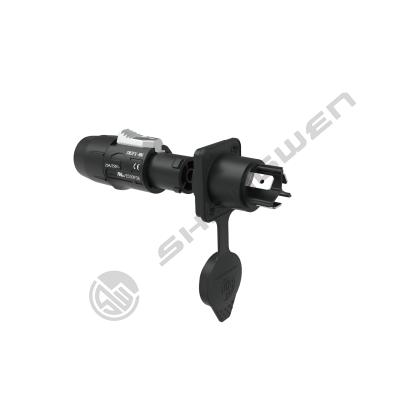 China IP65 Outdoor Panel Mount Power Socket 3-Pin Male Audio Connector with LED Display 20A Chassis Socket for Audio Power Solutions for sale