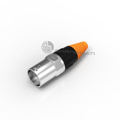 China IP65 IP67 Waterproof RJ45 Male Connector Outdoor Ethernet Signal Plug with Metal Button and LED Display for sale