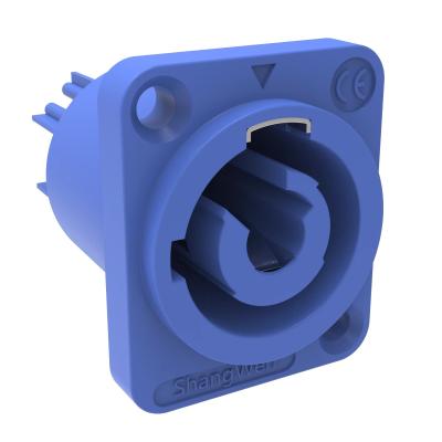 China Poweron Display de tela LED Conector de áudio Socket 20A Azul 3 Montagem de painel feminino IP44 à venda
