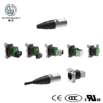 China Panel Mount Waterproof Rj45 Network Connector Right Angle Shield Female RJ45 Connector for sale