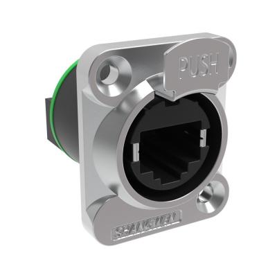 China Panel Mount Waterproof Rj45 Network Connector Right Angle Shield Female RJ45 Connector for sale