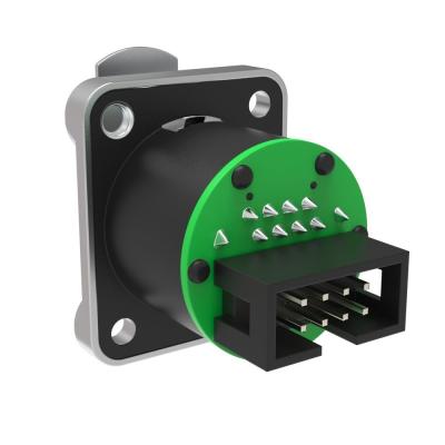China Panel Mount Waterproof Rj45 Network Connector Right Angle Shield Female RJ45 Connector for sale