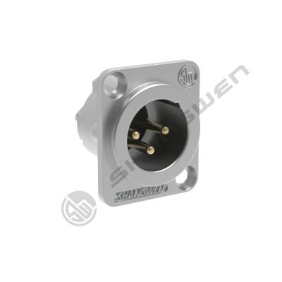 Cina Montaggio del pannello interno Chassis Microfono Mini XLR Audio Connector 3-Pin Socket maschile realizzato in lega di zinco IP44 Formato D-Type in vendita