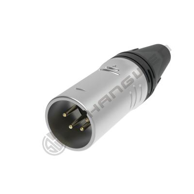 China 4-Pin XLR Mount Connector Indoor Audio IP40 Protection 4-Pole Wireless DMX Cable Connectors Sliver XLR Female Male Connector for sale