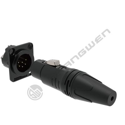 China Industrial Electronics Accessories 6-Pin XLR Audio Video Connectors Indoor IP40 Protection 6-Pole Plug Socket Male Female for sale