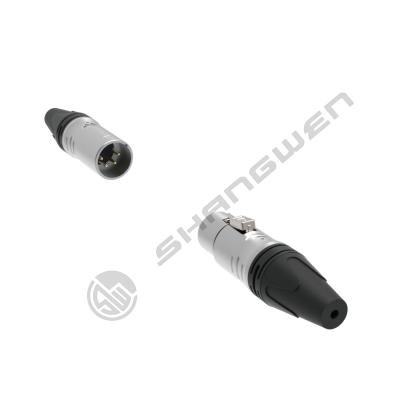 China 4-Pole XLR 4P Female Connector Indoor Audio IP40 Protection Silver-Plated Contacts Nickel-Plated Shell Rated Current 7.5a for sale