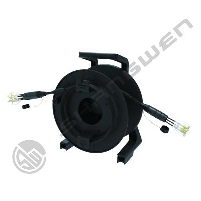 China Networking Portable Fiber Optic Cable Reel with SC/LC/FC Connector and 4/6/8 Cores Multimode OM2/OM3/OM4 Cable Drum for sale