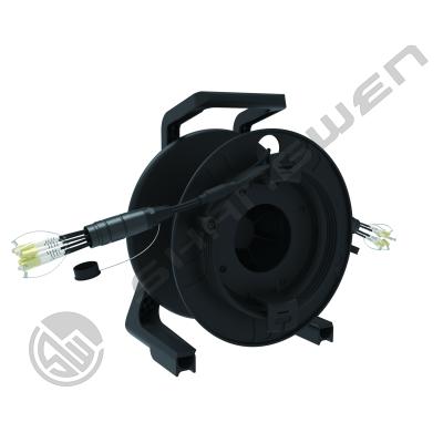 China Networking Portable Fiber Optic Cable Reel with SC/LC/FC Connector and 4/6/8 Cores Multimode OM2/OM3/OM4 Cable Drum for sale