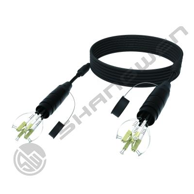 China OM2/OM3/OM4 Fiber Category TPU Armored Jumper LC FC SC ST Multimode Fiber Optic CL3 Network Cable Cores in Black for Your for sale