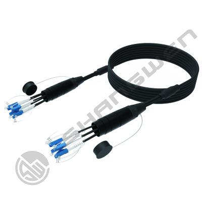 China LC SC FC Communication Cables TPU Waterproof LC-LC Singlemode Armored PDLC Fiber Optic Patch Cable Reel 4/6/8 Cores for sale