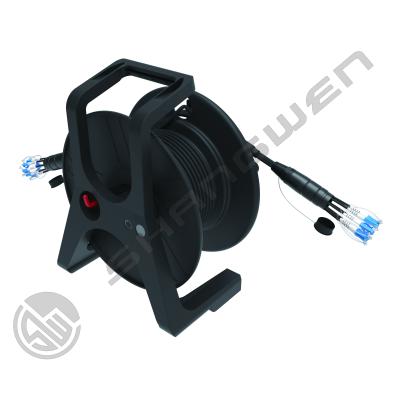 China Black 4/6/8 Cores Outdoor Armored PDLC LC SC FC Singlemode 4Fibers 6Cores 8 Fibers Option Meters Patch Cord Bundle Reel Drum for sale