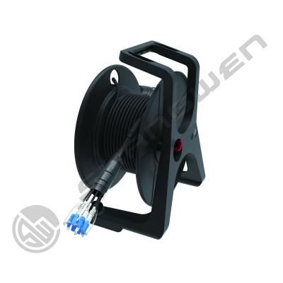 China Black 4/6/8 Cores Outdoor Armored PDLC LC SC FC Singlemode 4Fibers 6Cores 8 Fibers Option Meters Patch Cord Bundle Reel Drum for sale