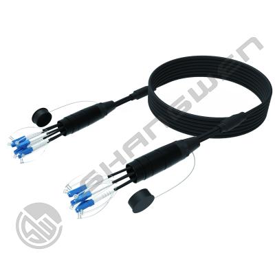China Black 4/6/8 Cores Outdoor Armored PDLC LC SC FC Singlemode 4Fibers 6Cores 8 Fibers Option Meters Patch Cord Bundle Reel Drum for sale