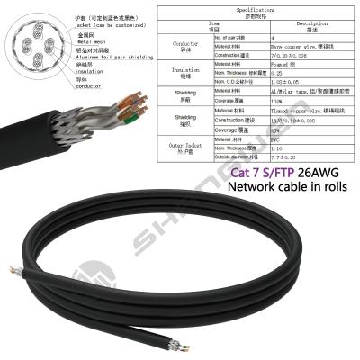 China Cat 7 SFTP Shielded 10Gbps Ethernet RJ45 Network Patch Cable  SFTP Cat7 Rj45 Plug Network Lan Cable 1000ft Ethernet Cable for sale