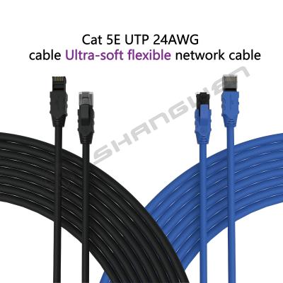 Chine Cat5E Round UTP 24AWG UTP Soft 4pair CE UL Multiple Copper Twist 100% Oxygen Free Copper Patch Cord Cable Ethernet Cable Cat5E Le câble est équipé d'un câble de câble de câble. à vendre
