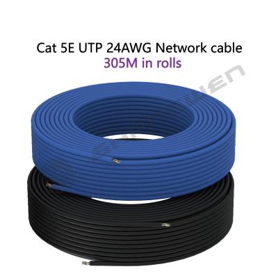 Chine Cat5E Round UTP 24AWG UTP Soft 4pair CE UL Multiple Copper Twist 100% Oxygen Free Copper Patch Cord Cable Ethernet Cable Cat5E Le câble est équipé d'un câble de câble de câble. à vendre