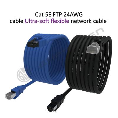 Китай Кабель патч-корд Ethernet Cat5e FTP для сети Интернет RJ45 24AWG 4P 4 пары CE UL Многожильный медный витой мягкий CCA BC проводник продается
