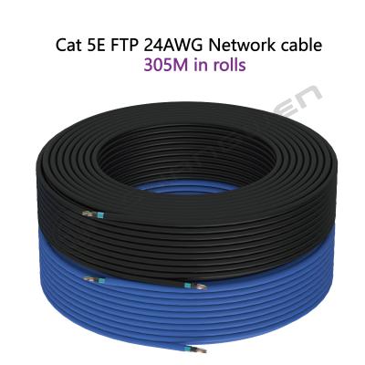 Китай Кабель патч-корд Ethernet Cat5e FTP для сети Интернет RJ45 24AWG 4P 4 пары CE UL Многожильный медный витой мягкий CCA BC проводник продается