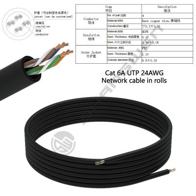 Κίνα Καλώδιο Cat6a UTP Καλώδιο Cat6 UTP 24AWG RJ45 Χαλκό LED καλώδιο Χαλκό φωτεινό 4p PVC LSZH Jacket Indoor LAN Ethernet Networking προς πώληση