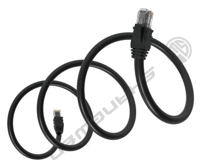 China 26awg Black UTP Cat5e Network Cable Patch Cord 4 Pairs Cat5e LAN Cable for sale