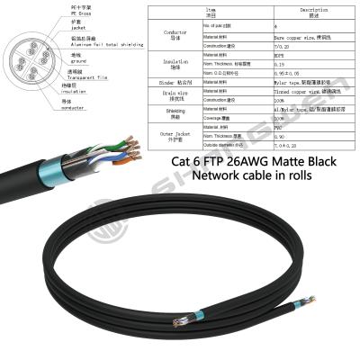 China Black Rj45 CAT6 FTP Ethernet Network Cable Cat 6 Internet Computer Patch Cord Communication Cable for sale