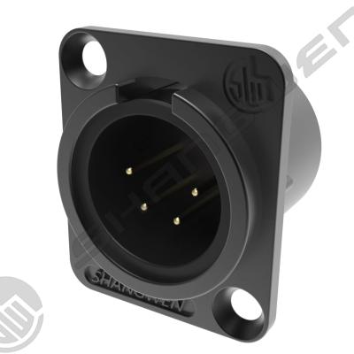 China New IP40 Indoor Audio Video Cable Connector XLR 4 Pin Female Socket with Solder Adapter Male Socket Xlr Connector for sale