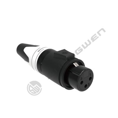 China Outdoor Waterproof 3 Pin XLR Plug Female  Alloy Material DMX Type Coupling for Audio Video Power Connector  3 Pin XLR for sale