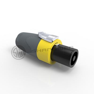 China Professional Speaker Powercon Wire Connectors 40a Panel Audio Signal Female Plug 4 Pin 4Pins Loudspeakers Plastic Connector for sale