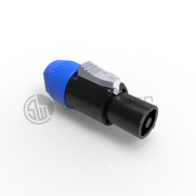 China 4-Pin Female Speaker Connector Glass Reinforced Alloy Nylon Housing with 3P Male for 6-15mm Cable Copper LED Wire Connections for sale