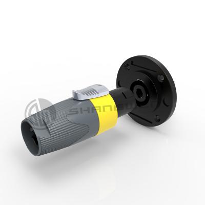 China 4 Pin Loudspeaker Chassis Engineering Plastic Male Connector Round Shape Latch Lock with 4pins for sale