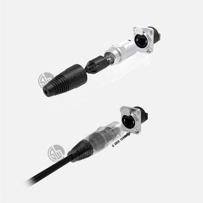 China Audio Ethercon Connector Cat5e Cat RJ45 Receptacles Black Female Socket Chassis Network Plug Cat5e Rj45 Connector for sale