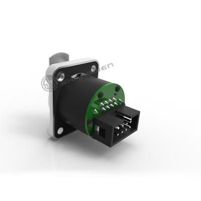 China Audio Ethercon Connector Cat5e Cat RJ45 Receptacles Black Female Socket Chassis Network Plug Cat5e Rj45 Connector for sale