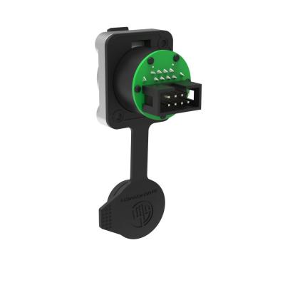 China Outdoor Waterproof IP65 CAT5E 8P RJ45 Panel Mount Ethernet Network Cable Plug RJ45 Interface Socket Connector Connector for sale