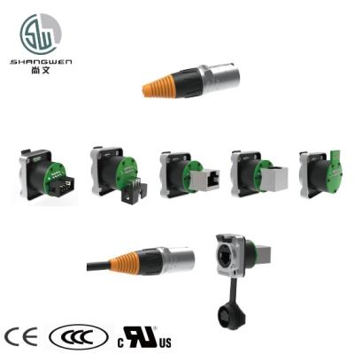 China Outdoor Waterproof IP65 CAT5E 8P RJ45 Panel Mount Ethernet Network Cable Plug RJ45 Interface Socket Connector Connector for sale