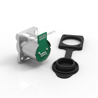 China Ethernet Chassis Connector Plug Ip65 Waterproof Rj45  Panel Mount Connectors Row Type for sale