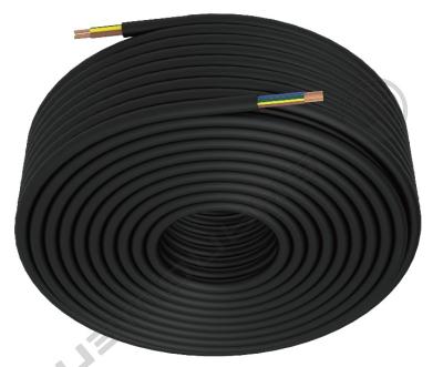 China 3*2.5mm²  300/500V CCC VDE 3 Core Sheathed Wire Copper Core Cable H05RR-F 2.5 Mm² 3 Core Power Cable H05RR-F Black Rubber Cable for sale