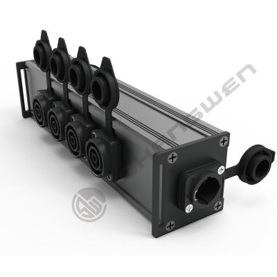 China PowerCon TRUE 4  6 Channel TRUE1 Connectors Electrical Breakout Box Powercon Power Coupler Distribution Output  LED Light IP65 for sale