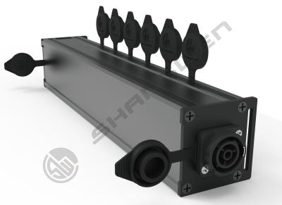 China PowerCon TRUE 4  6 Channel TRUE1 Connectors Electrical Breakout Box Powercon Power Coupler Distribution Output  LED Light IP65 for sale