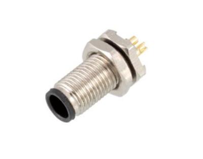 China M5 Male Back Mount Socket 3/4pin Black 20A Solder IP67 Adaptor BNC Connector for Automotive 8P Three Phase for sale