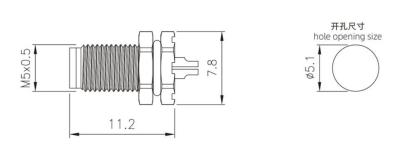 China M5 Male Back Mount Socket 3/4pin Black 20A Solder IP67 Adaptor BNC Connector for Automotive 8P Three Phase for sale