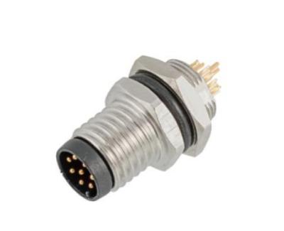 China Industrial Grade M8 Male Front Mount Socket(solder,screw M8*0.5) IP67 for sale