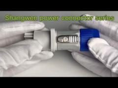 3 Pin Circular Power Connector Electrical Powercon Male PA6 Material