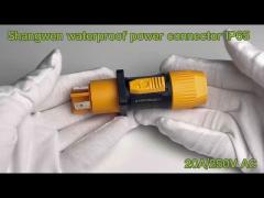 3 Pin Male female  Powertrue Connector Electrical Waterproof Outdoor 3Pin Power Waterproof AC Connectors High Current Capacity Lockable Triple Core 20A 500V True IP65 Waterproof Connector