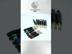 メタル6.35mm ジャック 穴を通るプラグ オーディオ ジャック コンネクタ 2 連絡