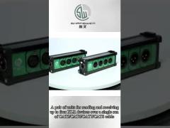 4-Channel Cat 5/6 Ethernet XLR Aluminum Ethernet Converter DMX RJ45  to 4 6.35 Combo Connectors Cable Audio Adaptor Extender Box