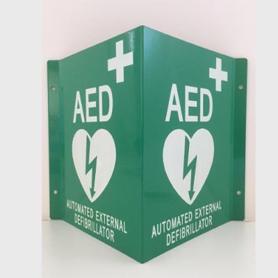 Cina Segno di alluminio su ordinazione di plastica dell'VEA del segno dell'VEA V del defibrillatore della parete del supporto dell'VEA della parete di verde bianco del segno in vendita